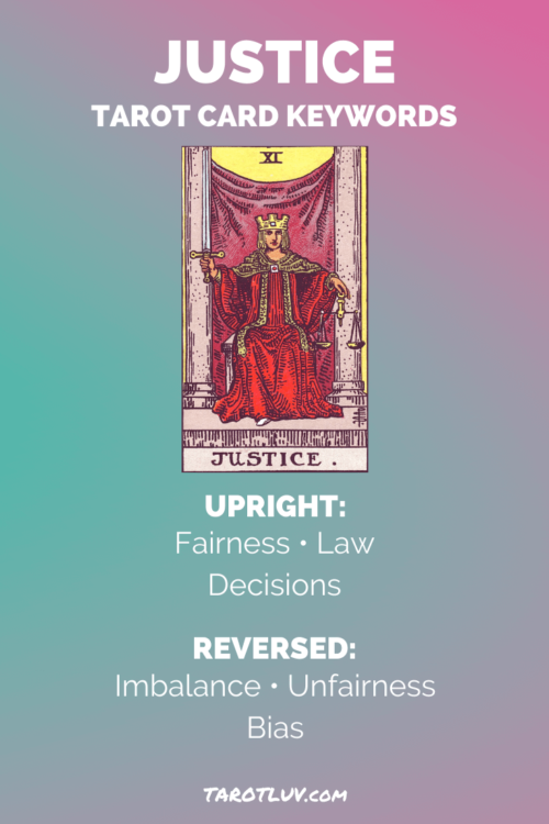 The Justice Card Tarot Meanings - Major Arcana - TarotLuv